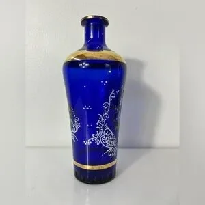 Vintage | Dining | Vintage Cobalt Italian Glass Decanter Hand Painter ...